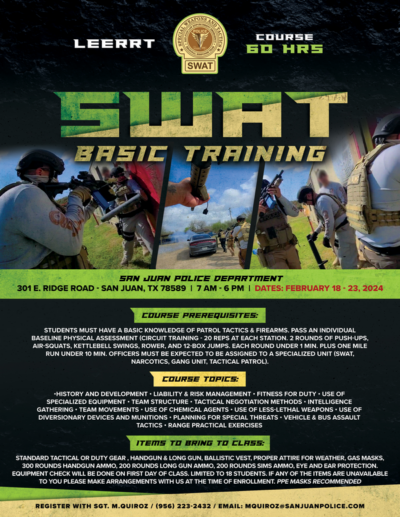 SWAT Basic Training Course - San Juan Police Department